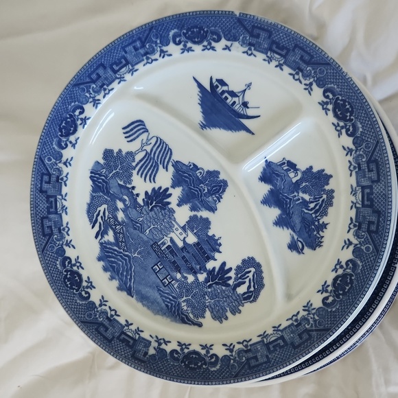 Dining | Blue And White Sectioned Plates | Poshmark